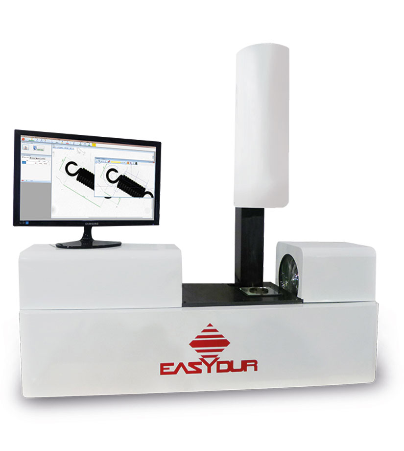 Profile projector for 3D measurements of springs and components